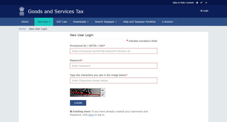 GST portal login process - MasterGST