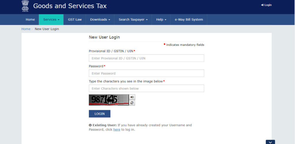 GST login process - MasterGST
