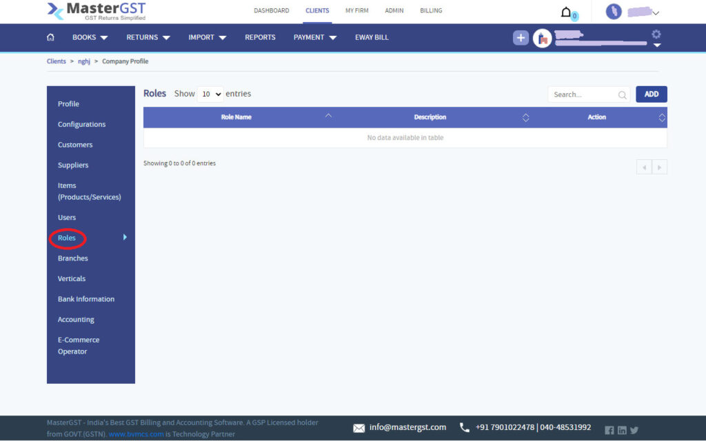 How to add roles - MasterGST